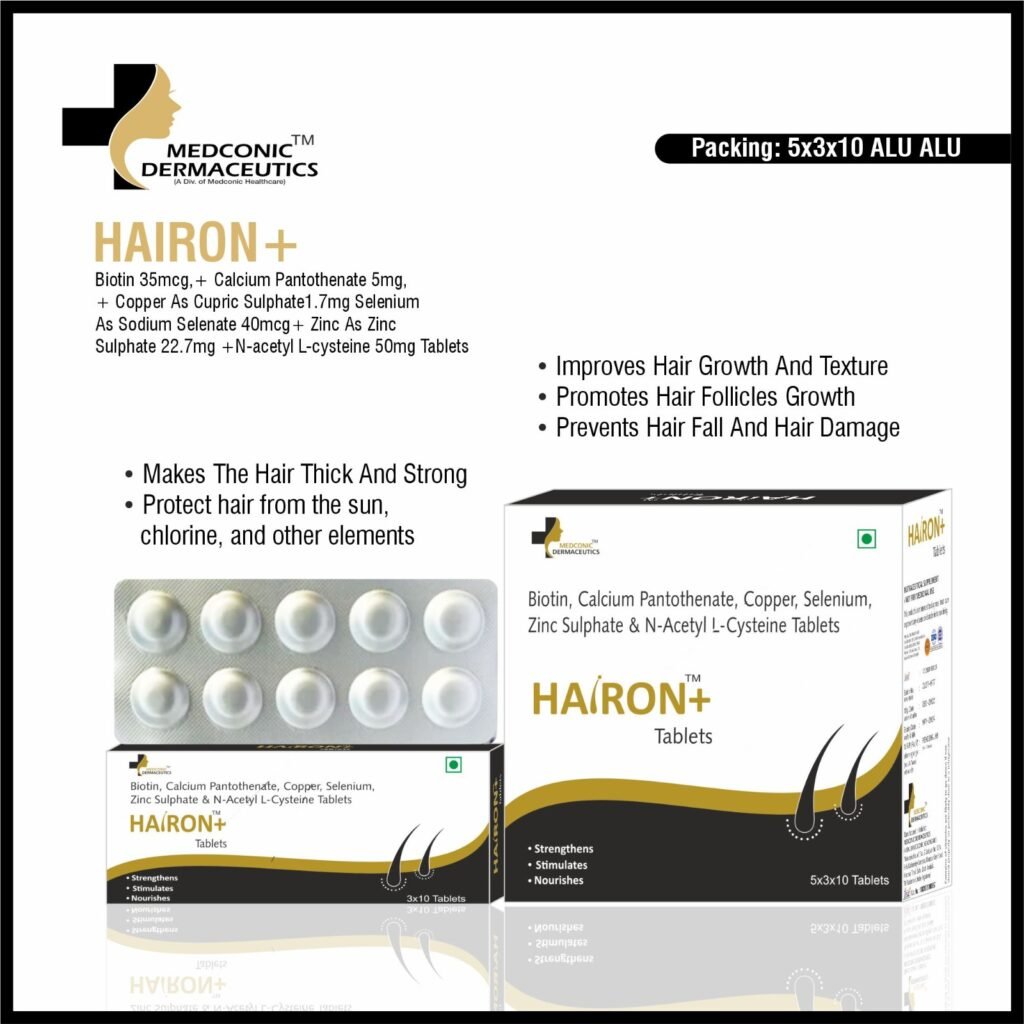 HAIRON+TAB - Biotin 10mg + Calcium Pantothenate 100mg TAB