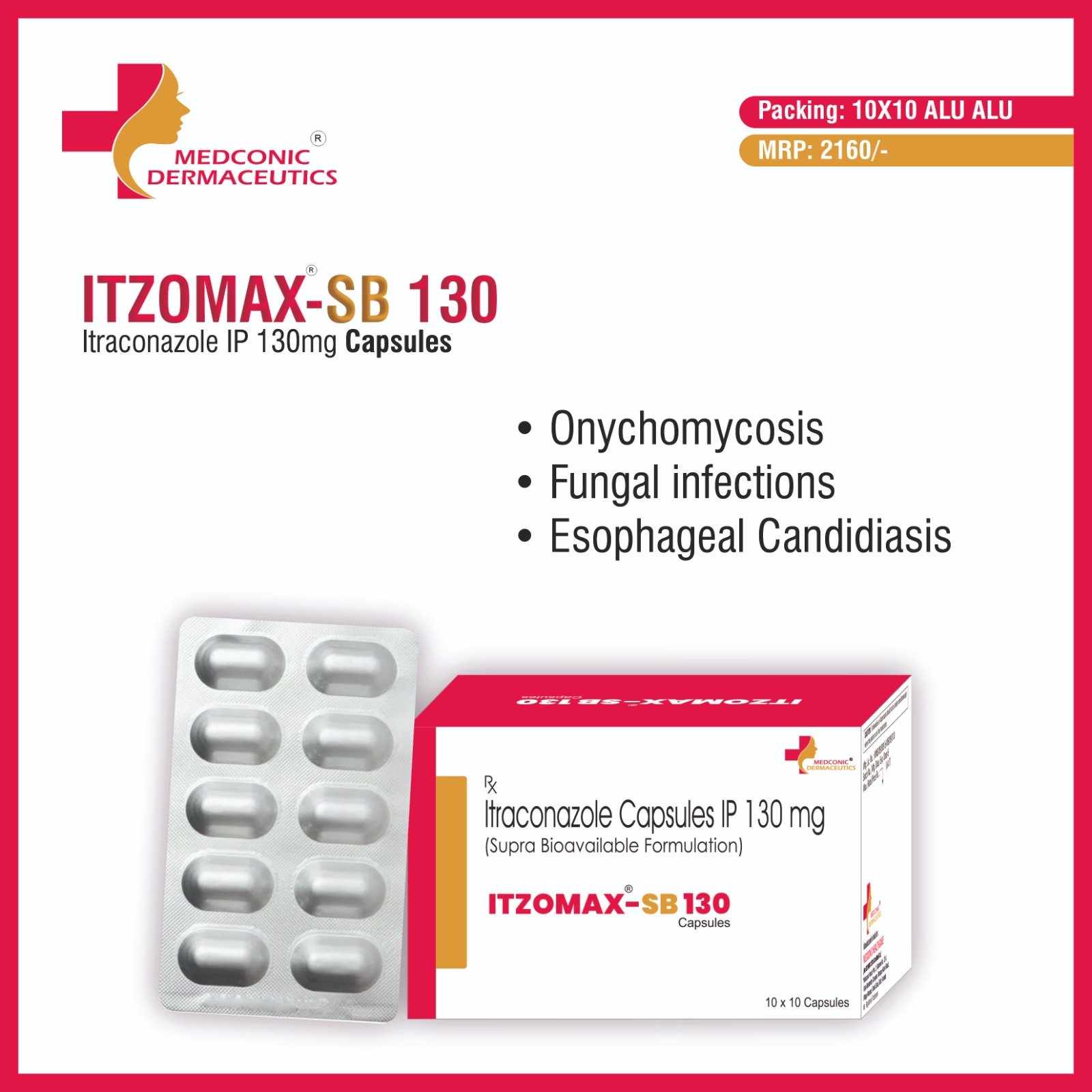 ITZOMAX SB 130 - ITRACONAZOLE 130MG CAPSULES